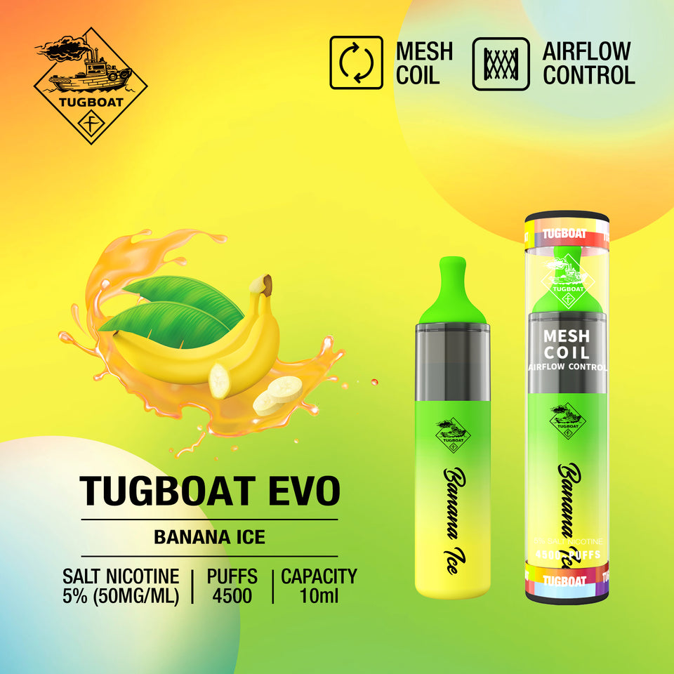 ((BANANA ICE)) -TUGBOAT EVO- 4500 PUFFS | Elegant Vape Store ((BANANA ICE)) -TUGBOAT EVO- 4500 PUFFS | Elegant Vape Store