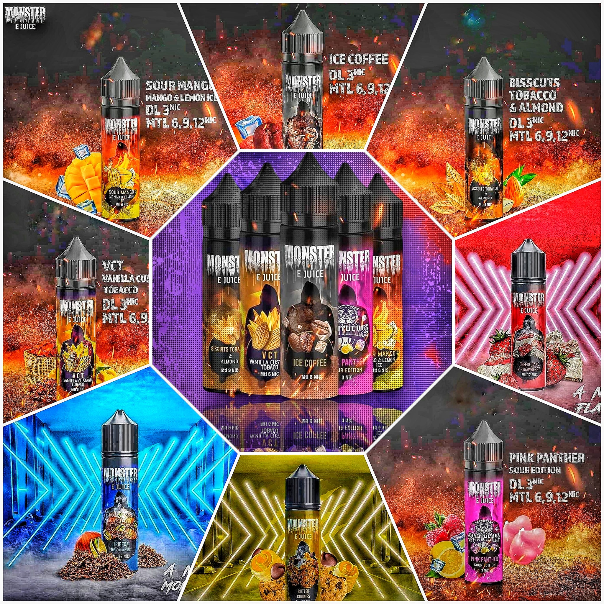 MONSTER E-LIQUID DL/MTL 60ML 3 BOTTLES BUNDLE OFFER