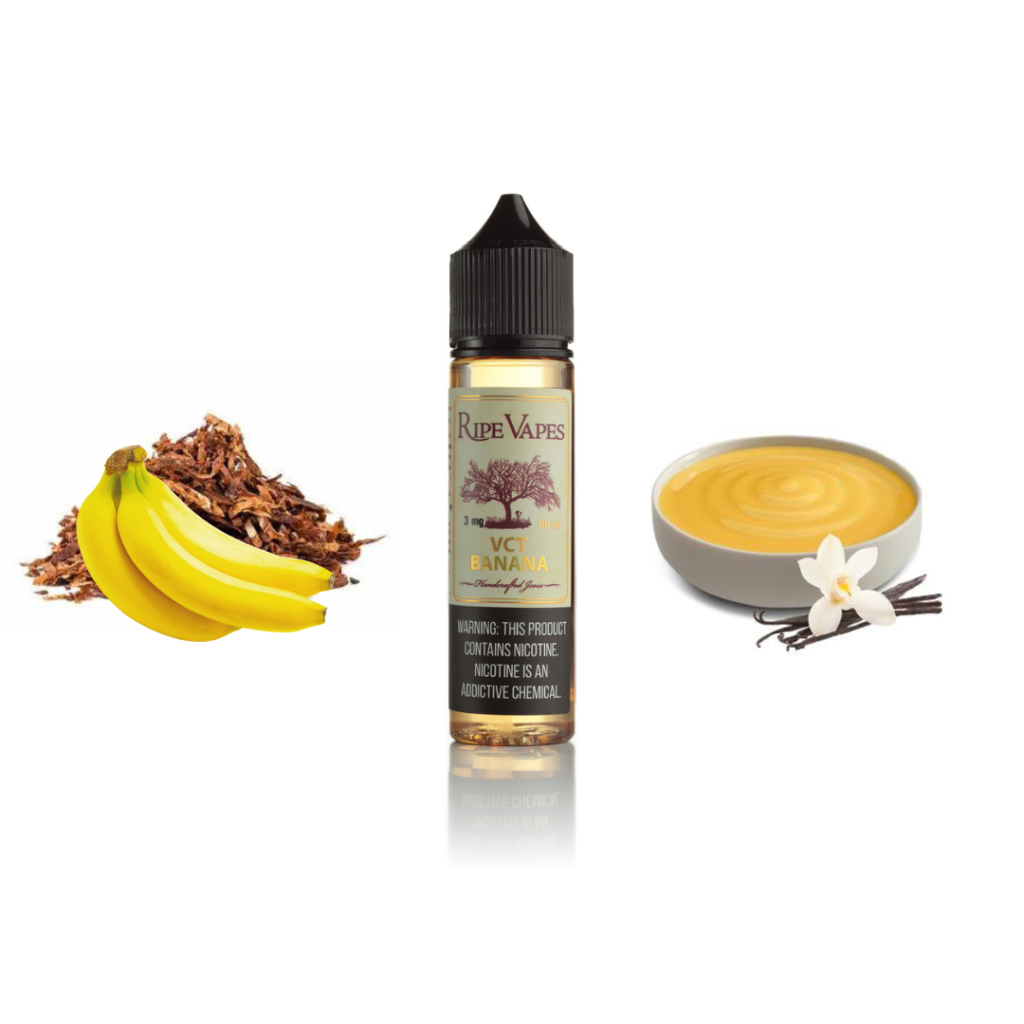 RIPE VAPES VCT BANANA DL and MTL E-LIQUID