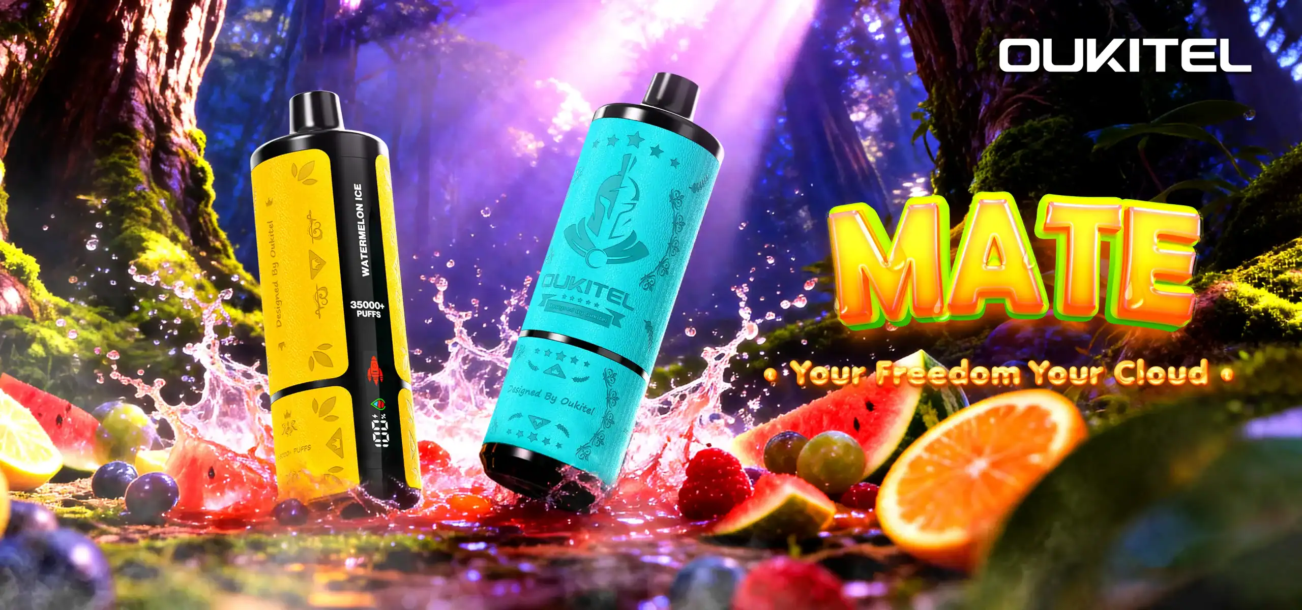 OUKITEL MATE ICE 35K+ PUFFS 2MG SALT DTL ESHISHA